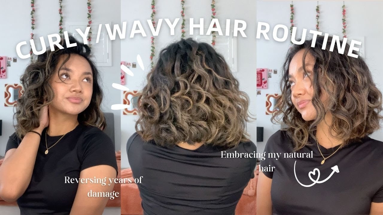 MY CURLY/WAVY HAIR ROUTINE - YouTube