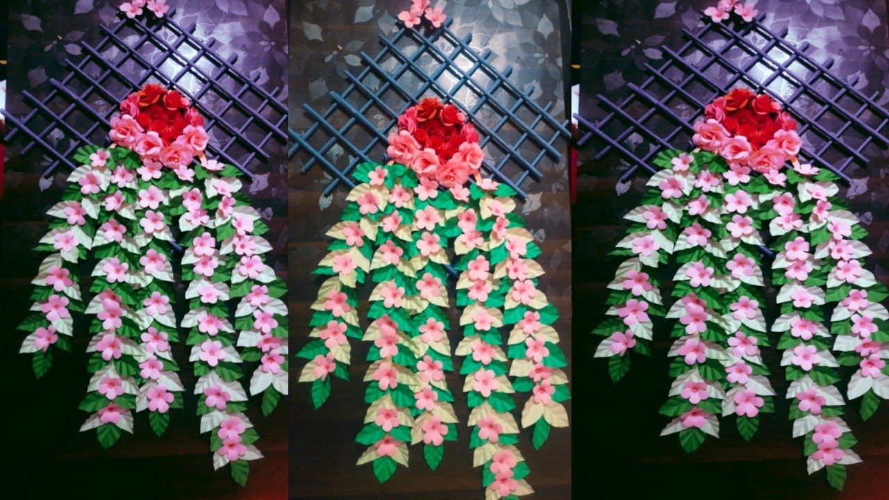 beautiful paper wallmate/paper craft ideas/paper flower design - YouTube