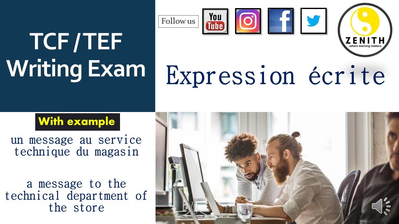 TCF/TEF Expression Ecrite | A message to the technical department ...