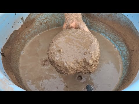 sand mud concrete shape's full dipping crumbling in water ASMR - YouTube