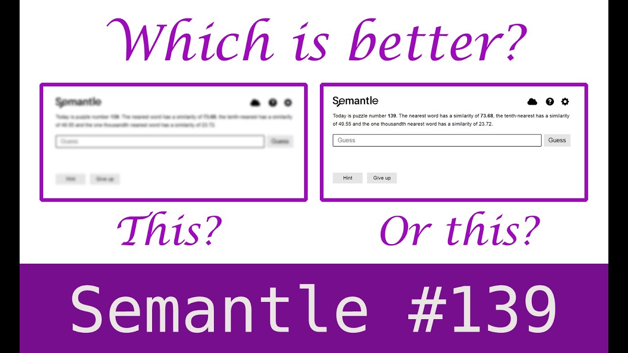 Semantle No. 139 and Semantle Junior No. 26 - YouTube