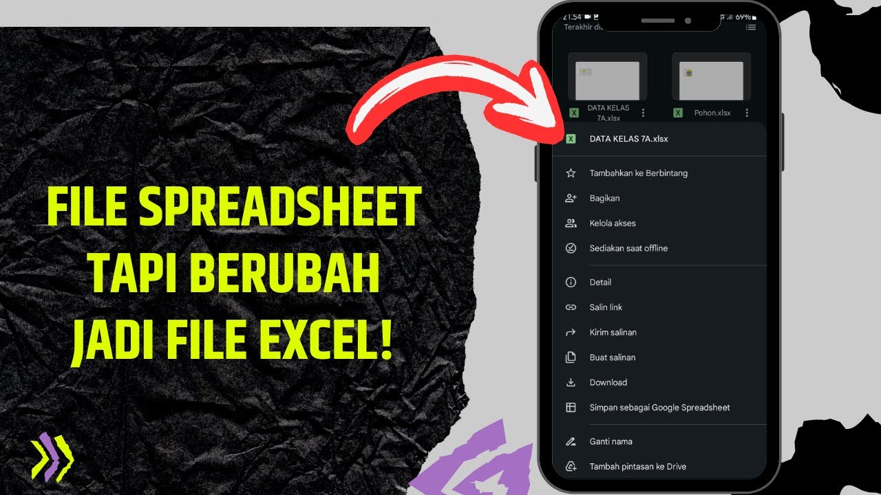 Cara Simpan File Spreadsheet sebagai File Excel Di Hp Android - YouTube