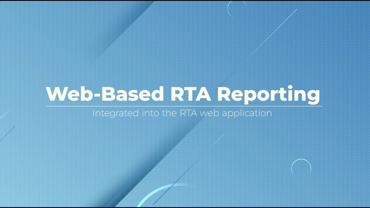 Introducing RTA Reporting - YouTube