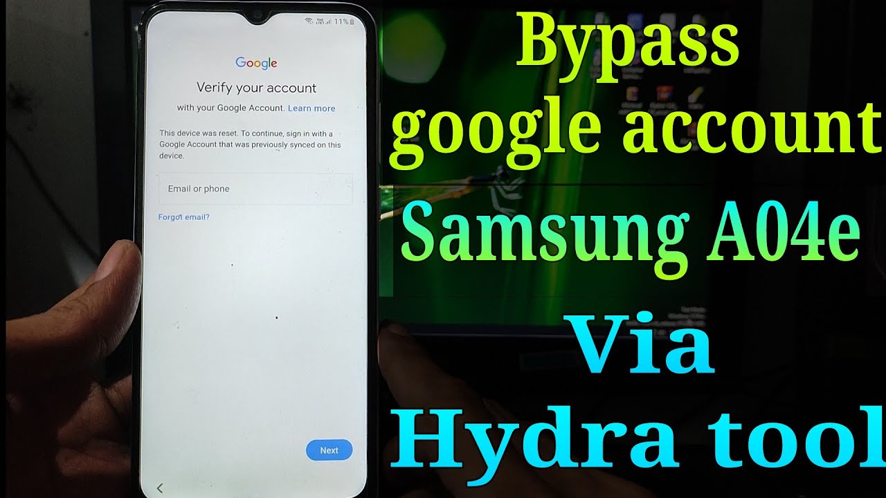 Frp Bypass Samsung A04e Via hydra tool || Bypass google account Samsung ...