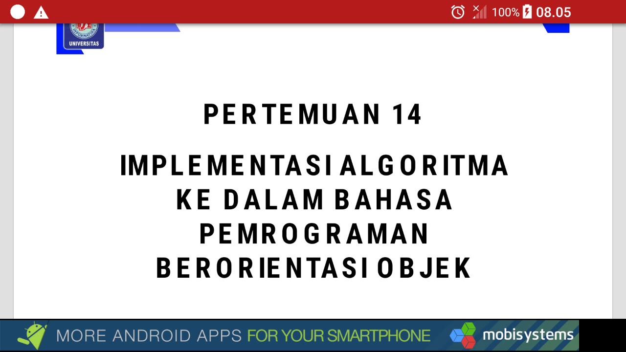 Implementasi Algoritma ke dalam Pemrograman Berorientasi Objek - YouTube