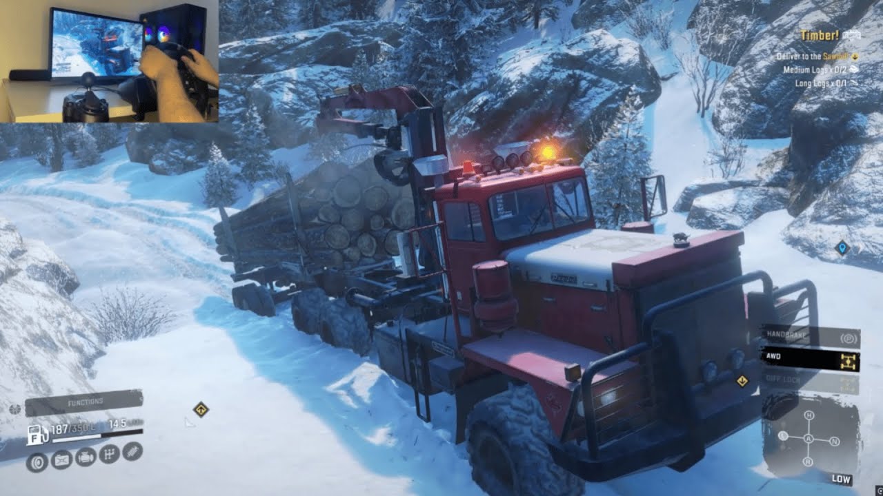 Pacific P12 in the Hills Transporting Long Log | SnowRunner Long Log ...