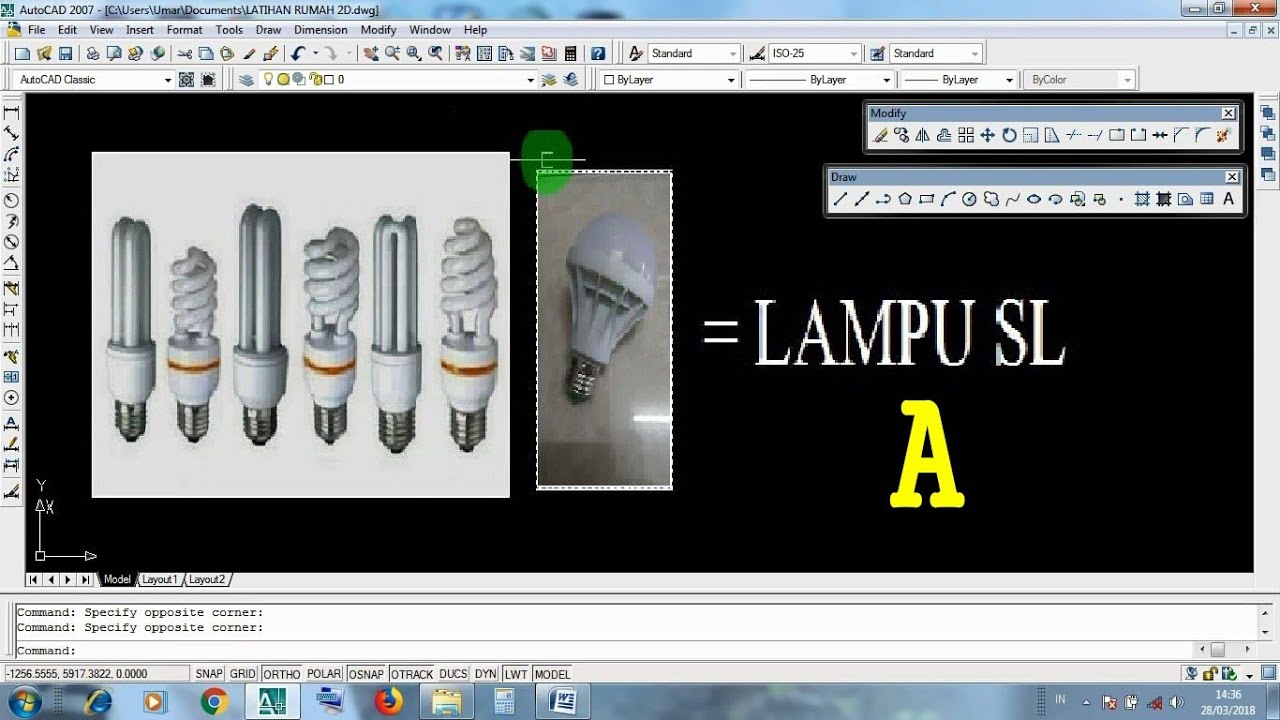 251 LAMBANG LAMPU PIJAR (SL) AUTOCAD A - YouTube