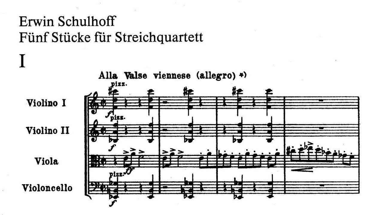 Erwin Schulhoff - 5 Pieces for String Quartet - YouTube