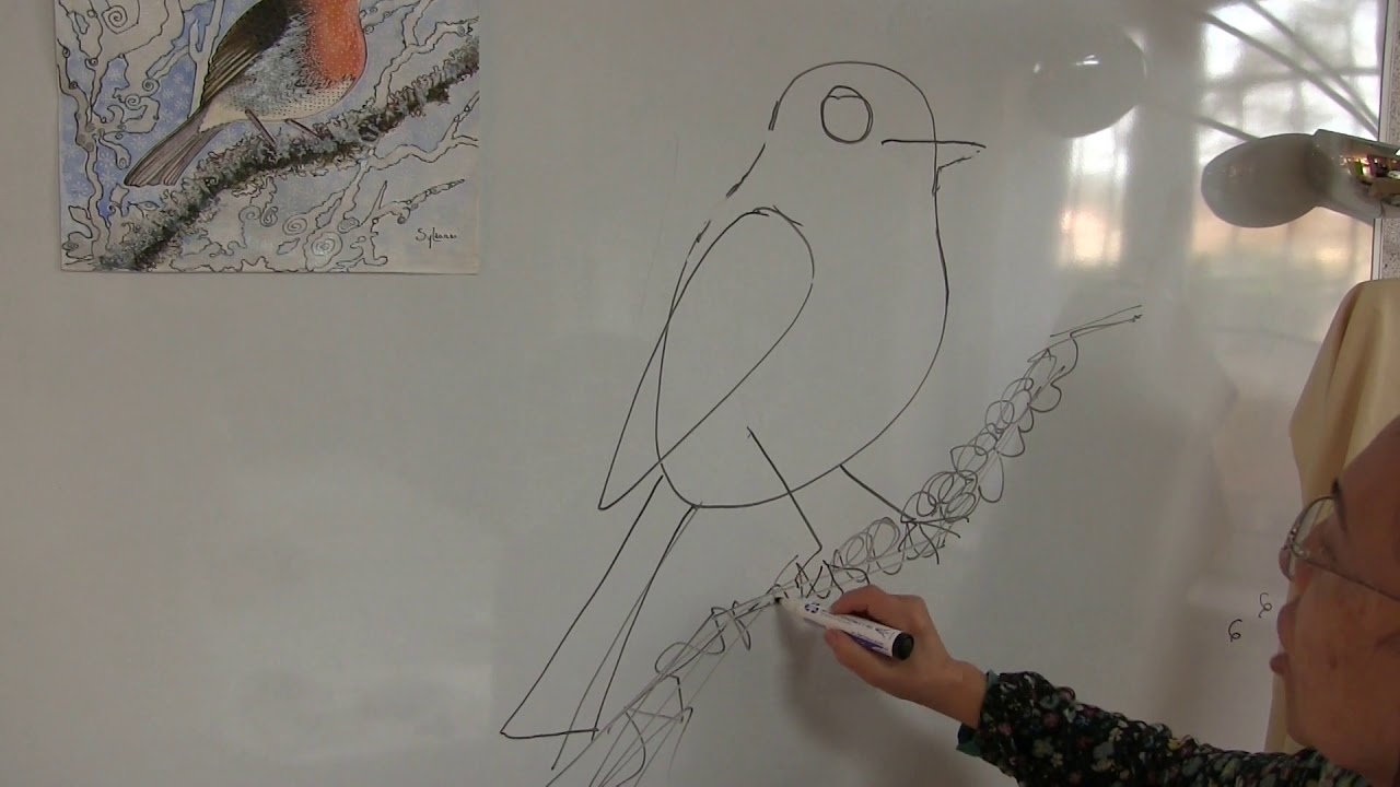 tuto dessin : "Le Rouge Gorge" - YouTube