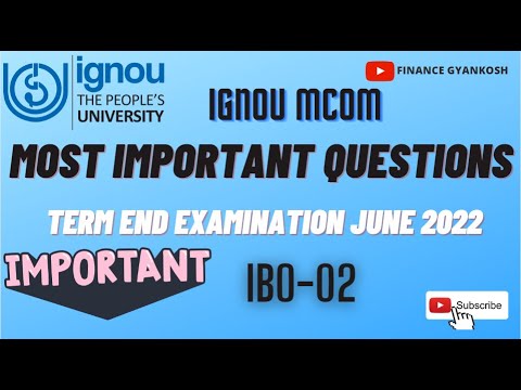 REPEATED & IMPORTANT QUESTIONS IBO-02 || DEC 2022 || IGNOU || M.COM ...