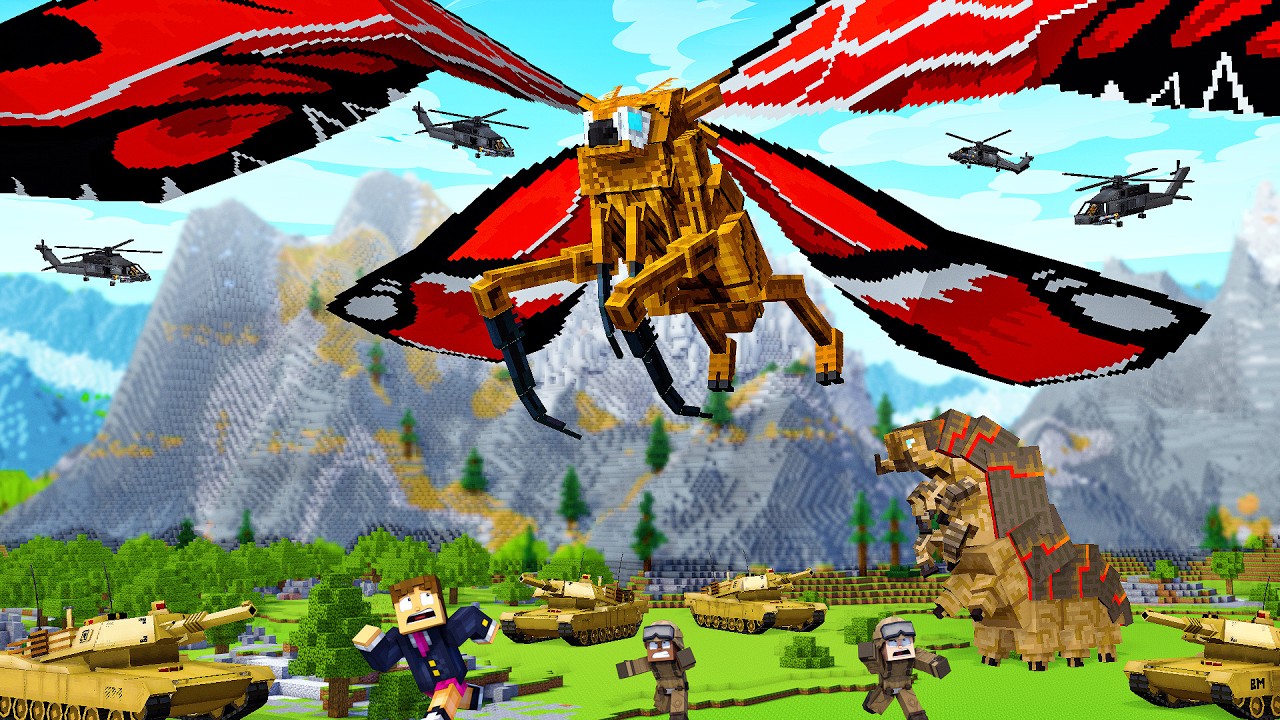 MOTHRA APARECEU NO MINECRAFT !! ( KAIJUS ) - YouTube