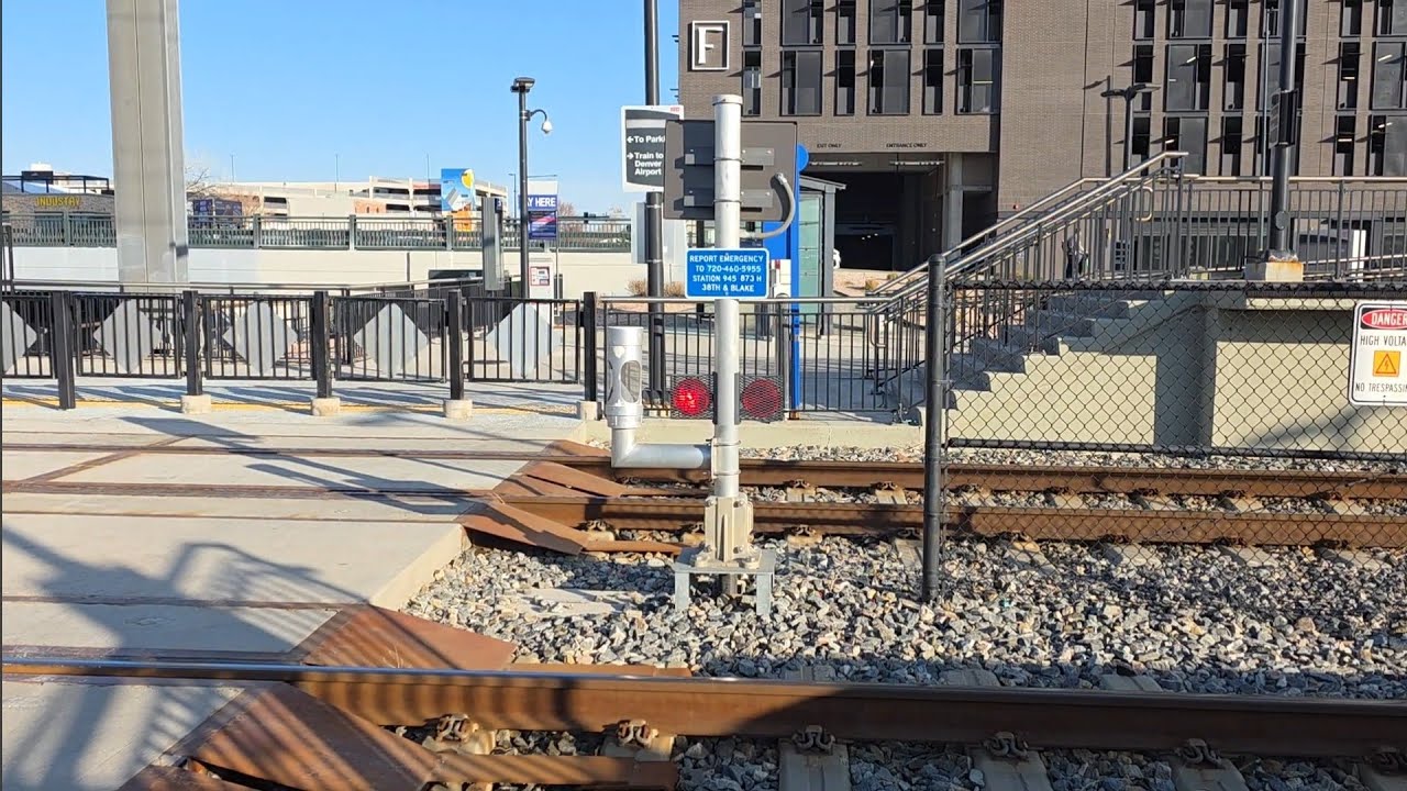 RTD train station pedestrian railroad crossing in Denver, CO - YouTube