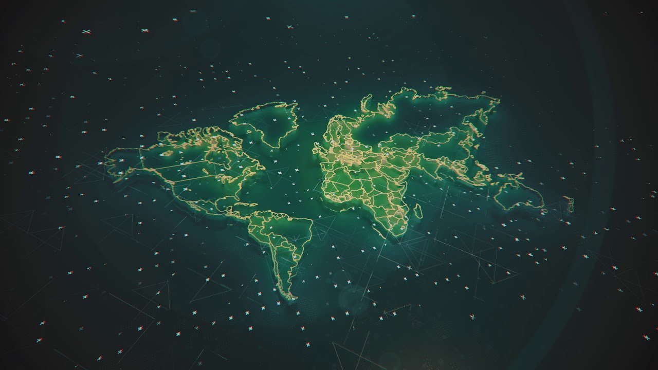 Global Map Space Futuristic 4K - YouTube
