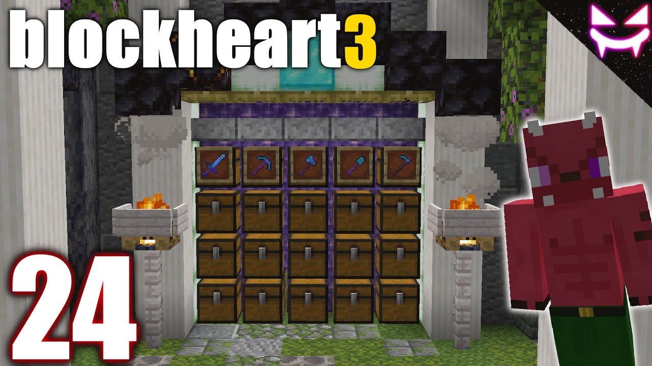 Building my AUTO SORTING storage room in my MINECRAFT BASE! BlockHeart3 ...
