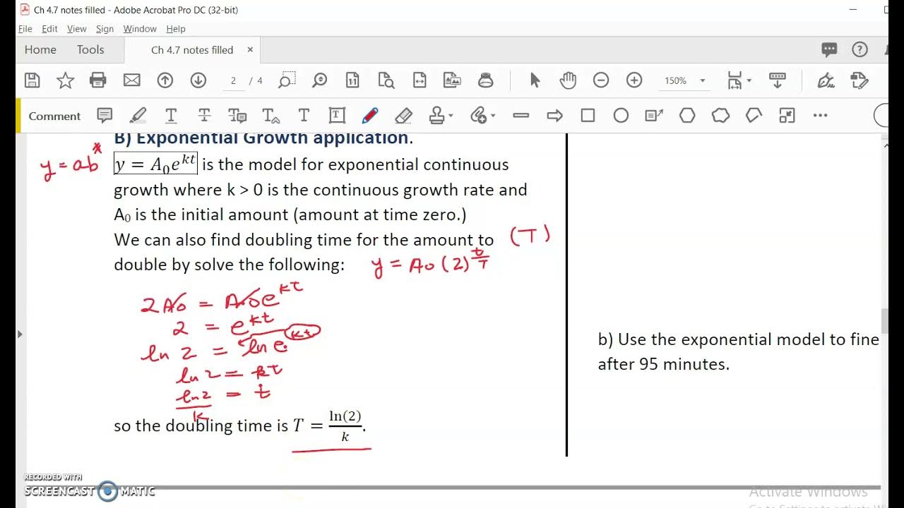 OpenStax Precalculus Ch 4.7 Exponential Growth model # 1 - YouTube
