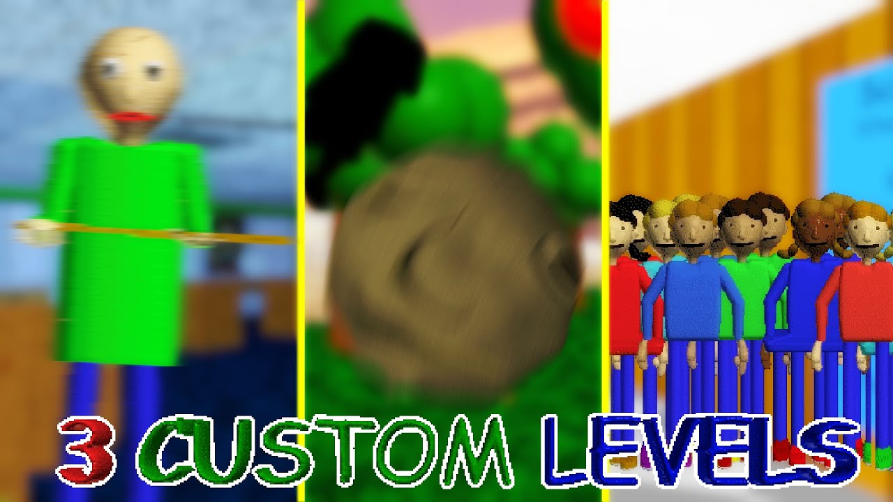 Playing 3 Custom Levels | Baldi's Basics Plus Mod - YouTube
