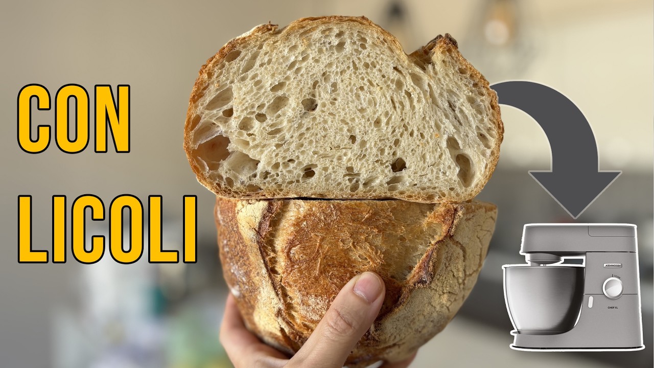 PANE CON LIEVITO MADRE (Licoli) IN PLANETARIA | senza pieghe e ...