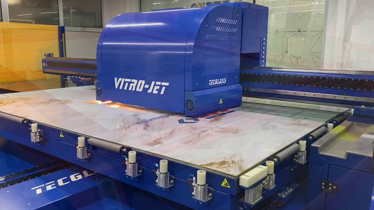 Ceramic printing on glass - YouTube