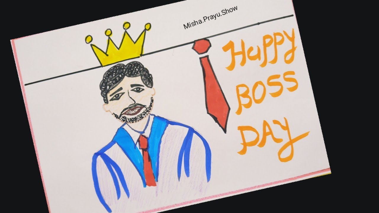 Drawing of Boss's Day 2021 | How to Draw Boss Day | Happy Boss's Day ...