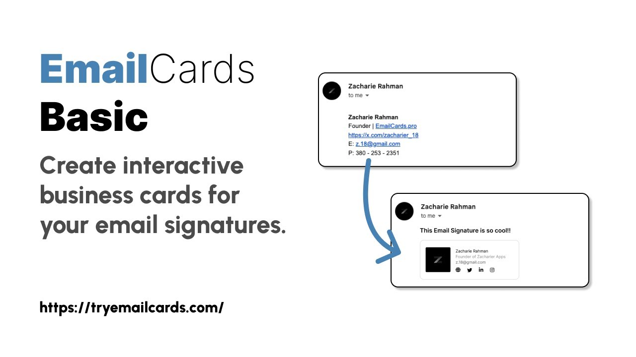 Create Custom Email Signatures - EmailCards Basic Demo - YouTube