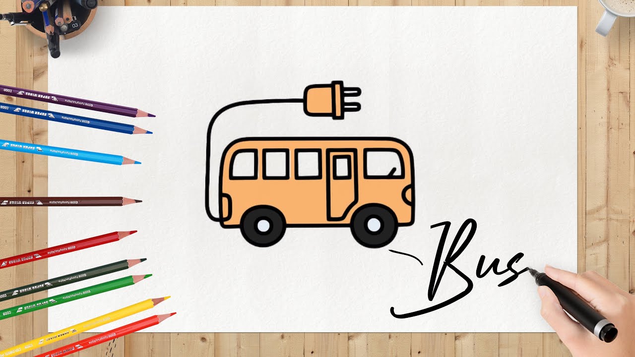 How to draw an EV Bus | Easy Drawing Step By Step - YouTube