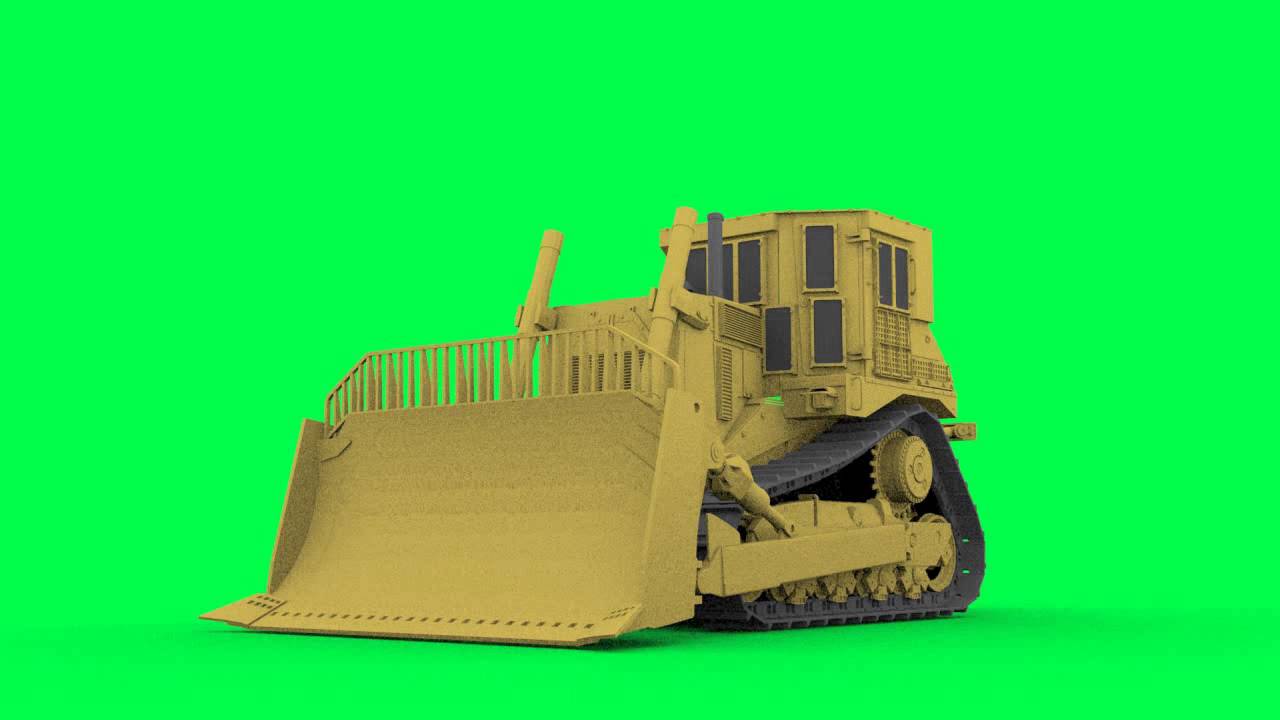 bulldozer in green screen - YouTube
