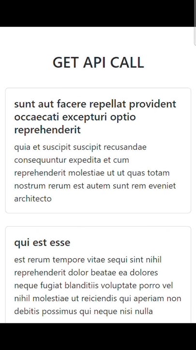 Axios get api call and display data on screen using react js #shorts # ...