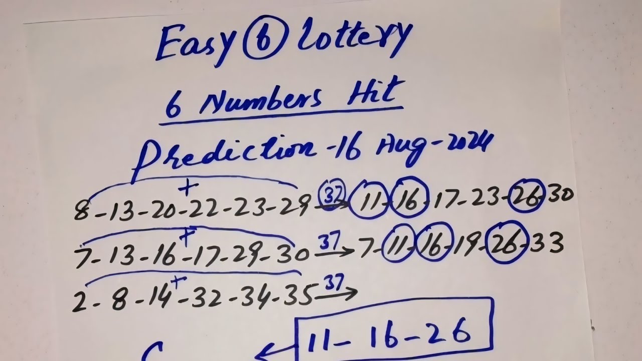 Easy 6 Lottery Prediction For Draw - 16 Aug 2024 ! - YouTube
