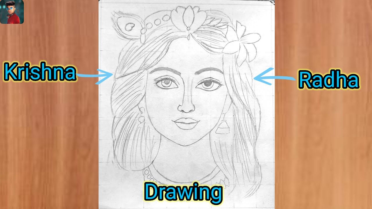 Radha Krishna Drawing, Outline tutorial - YouTube