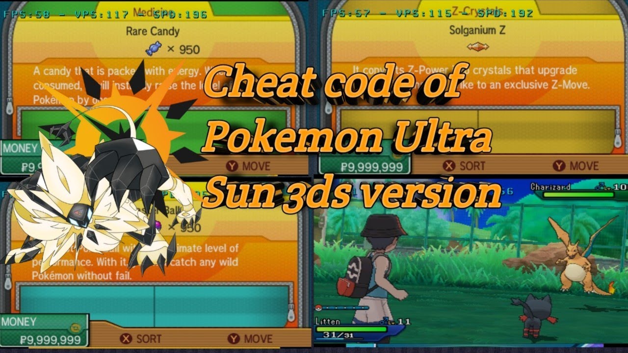 Cheat code of Pokemon Ultra Sun 3ds version - YouTube