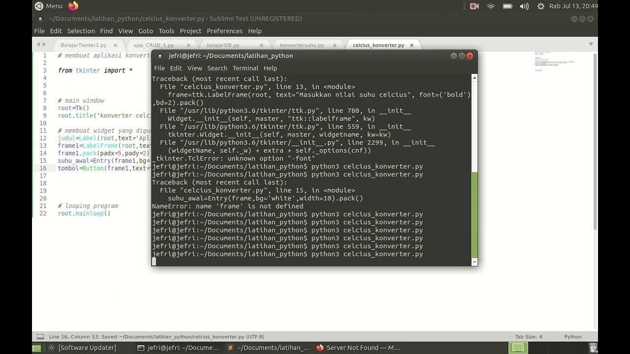 20220713 - aplikasi konversi suhu dengan python tkinter - YouTube