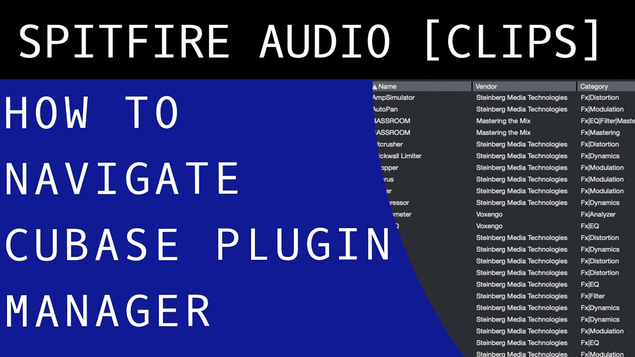 How To Navigate Cubase Plugin Manager - YouTube