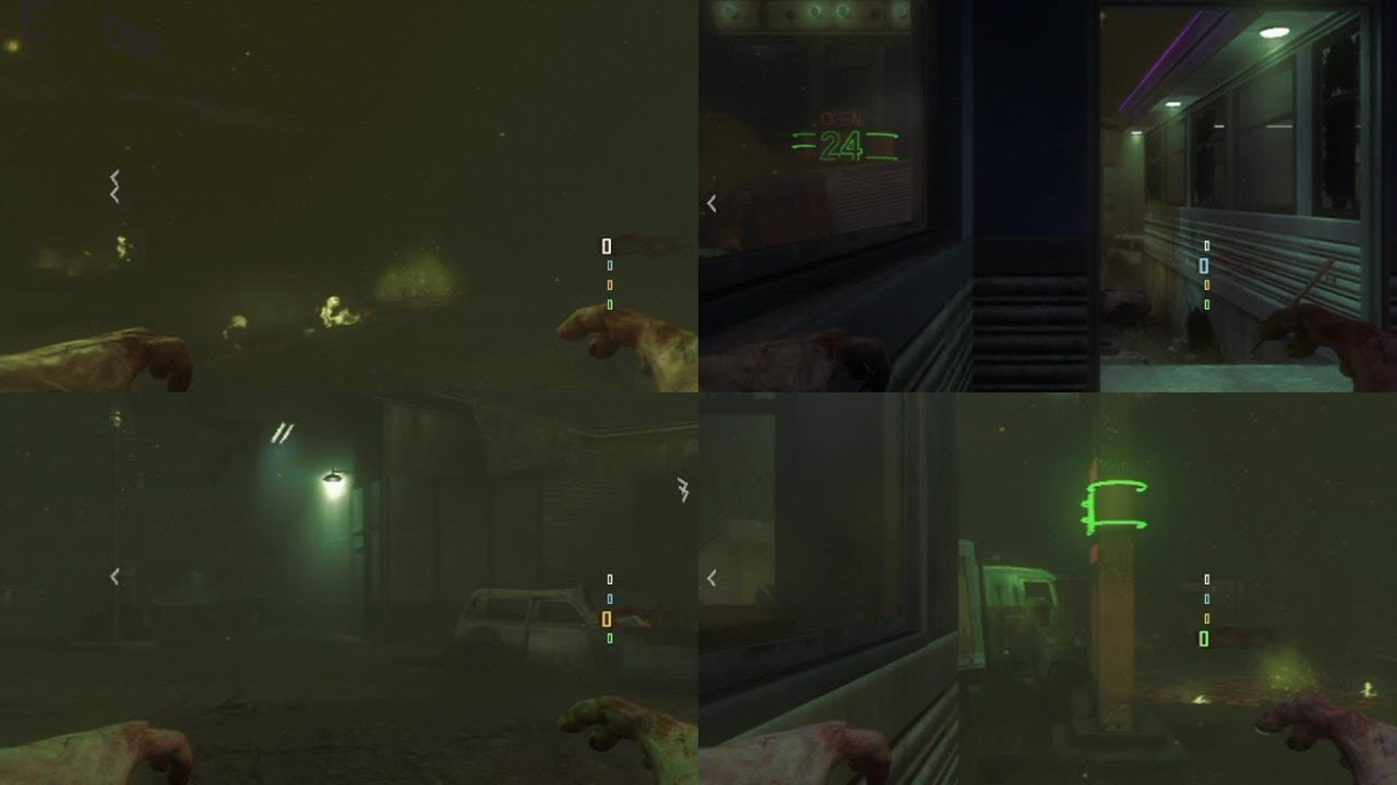 Black ops 2 zombies Borough/Diner Turned Quad Split Screen Gameplay ...