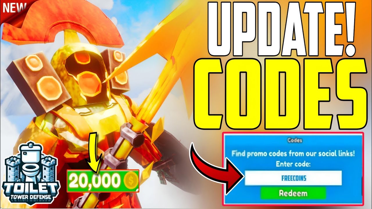 💫 UPDATE ⚡NEW⚡TOILET TOWER DEFENSE ROBLOX CODES -TOILET TOWER DEFENSE ...
