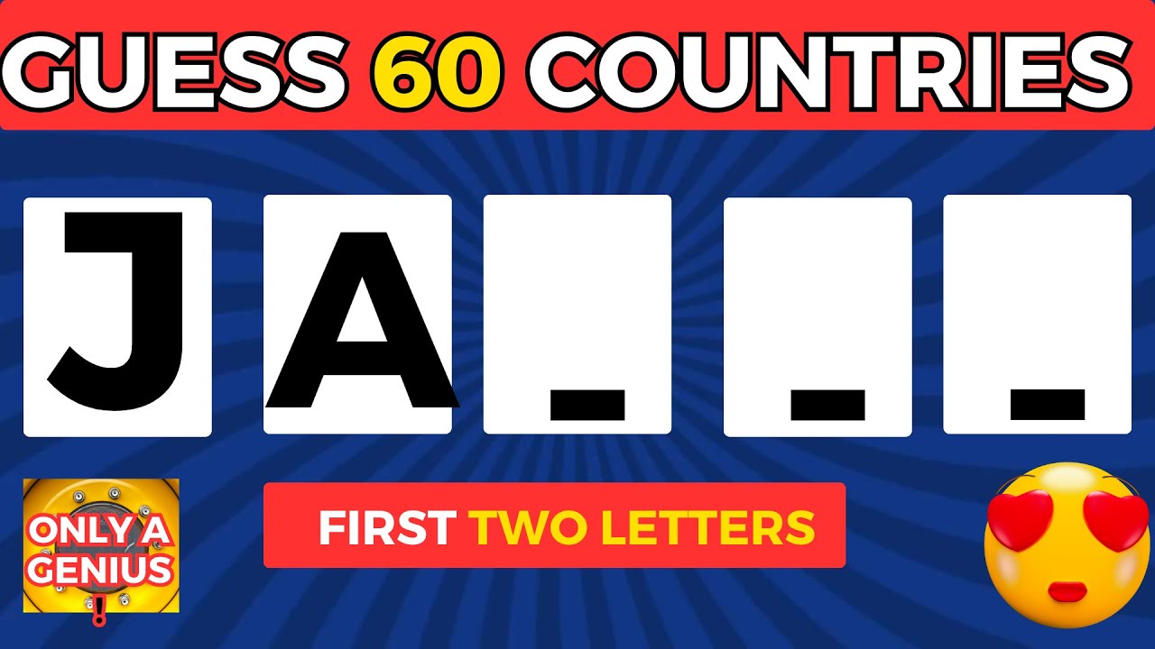 Guess The Country By First 2 Letters | Country Quiz - YouTube