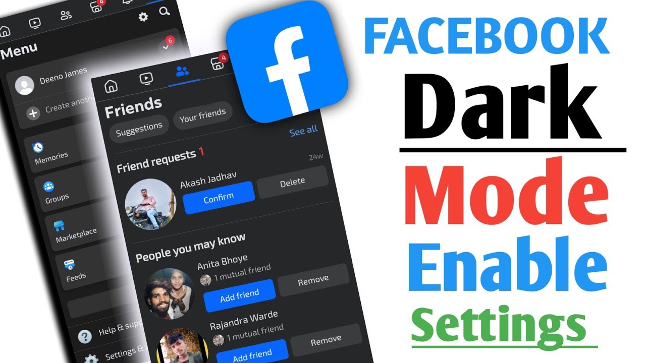 How To Enable Dark Mode In Facebook| Facebook Dark Mode Setting ...
