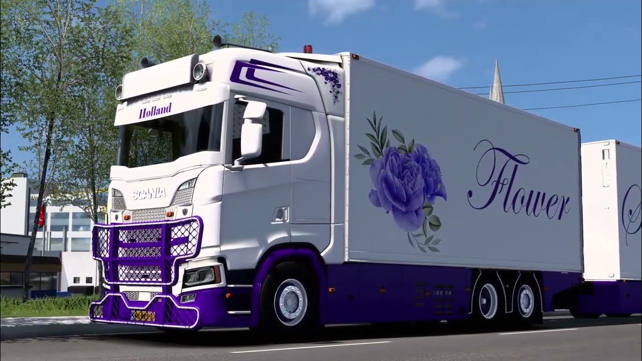 Scania S500 Flower Shuttle | Euro Truck Simulator 2 | ETS2 Truck mod | 1.49 | ASMR - YouTube