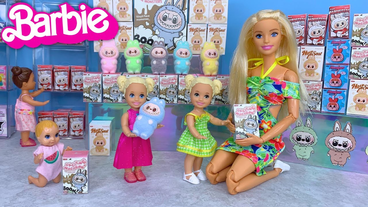 Barbie & Ken Doll Family Mini Labubu Toy Shopping - YouTube