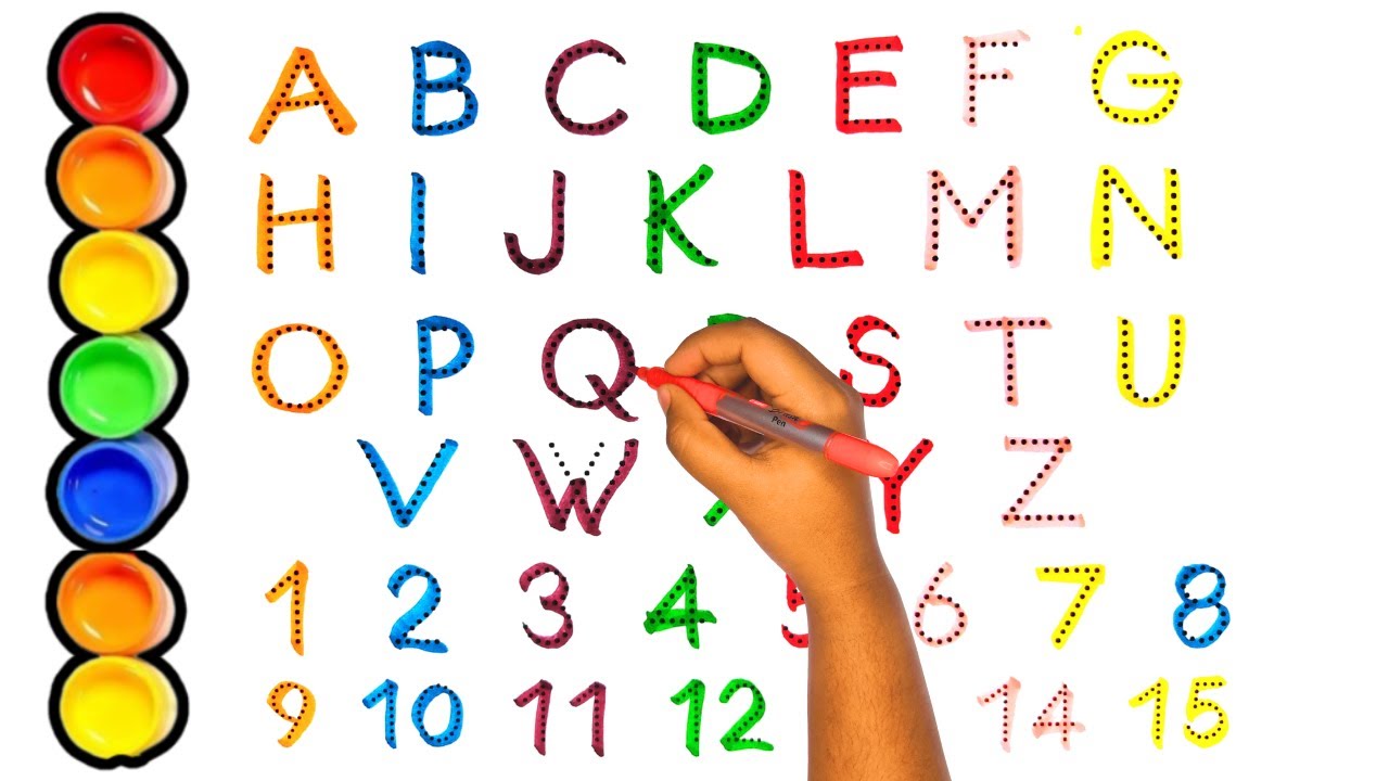 abcd For Kids Learning | Alphabet a For Apple b For Ball | 1234 For ...