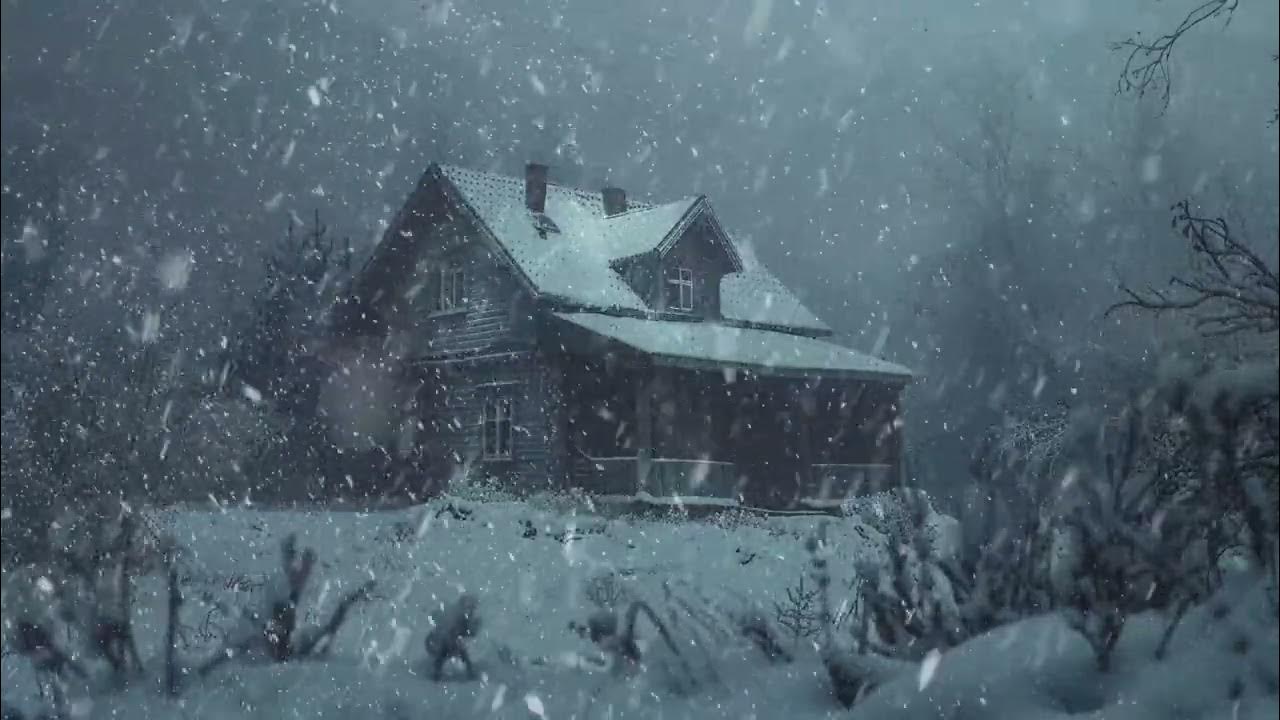 Intense Blizzard in a Lonely House | Blizzard Sounds for Sleeping, Study | Snowfall & Howling ...