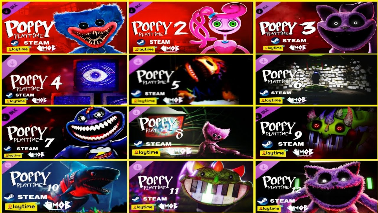 Poppy Playtime Chapter : 1 2 3 4 5 6 7 8 9 10 11 12 New Steam Version ...