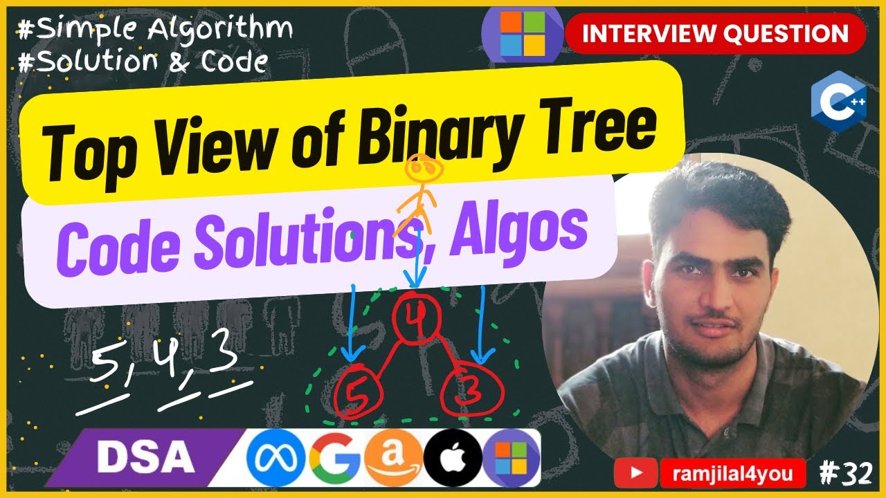 32 Top View of Binary Tree | Recursive & Iterative Approach | Solution Code & Explanation - YouTube