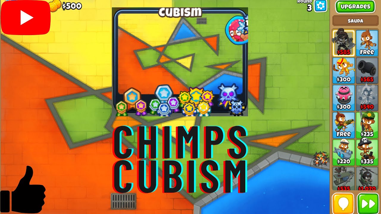 Best and Easiest Chimps Strategy - Cubism / Bloons Tower Defense 6 ...
