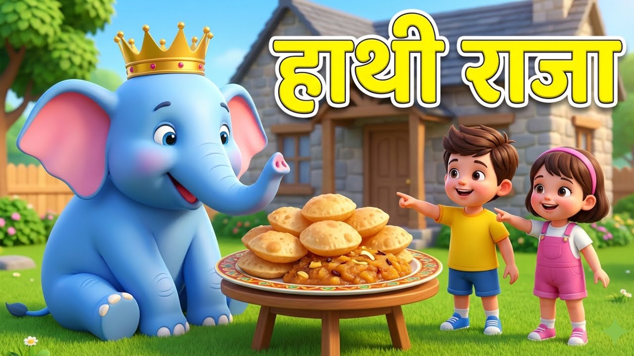 Hathi Raja Kahan Chale | Hindi Rhymes for Kids | हाथी राजा | Funny ...