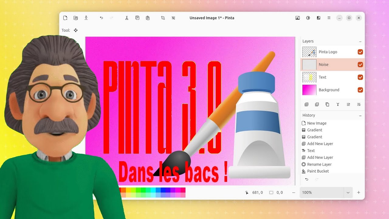 Linux, les nouveautés de Pinta 3.0 dans les bacs - YouTube