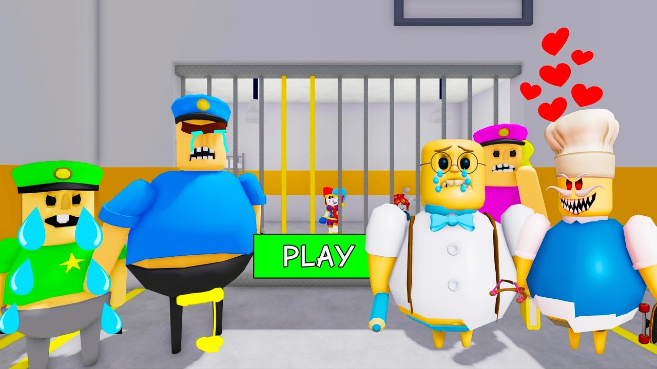 Police Family Escape BULLY PAPA PIZZA VS CRYBABY BARRY SCARY OBBY Full ...