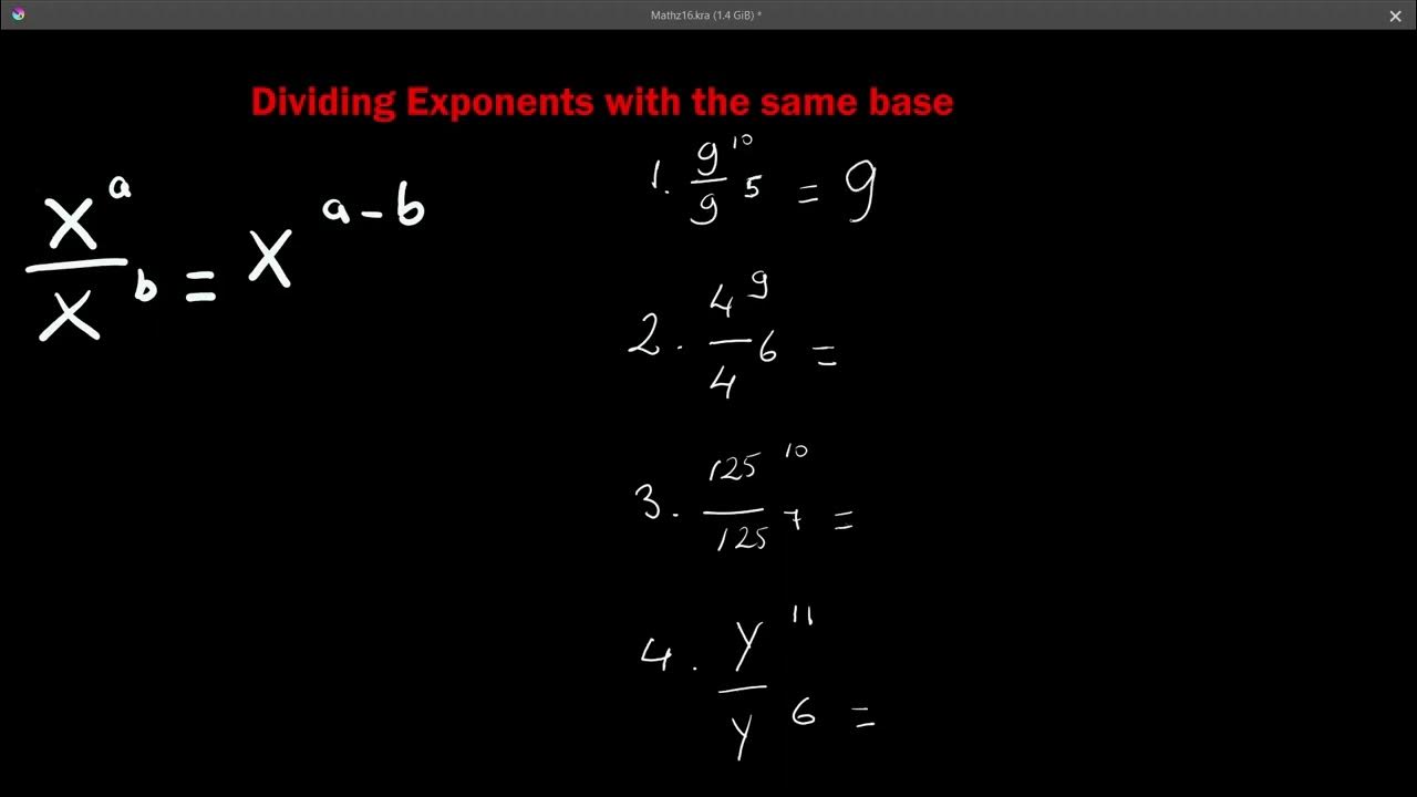 Dividing Exponents With the same Base - YouTube