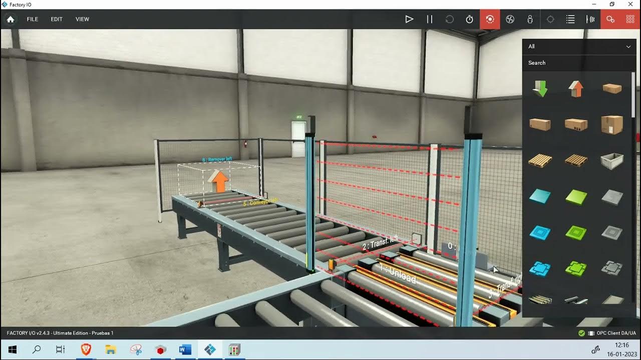 PRUEBAS CODESYS E FACTORY IO ESCENA SORTING BY HEIGHT (BASIC) PARTE 2 - YouTube