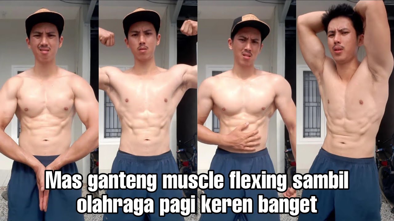 Mas ganteng muscle flexing sambil olahraga pagi keren banget - YouTube