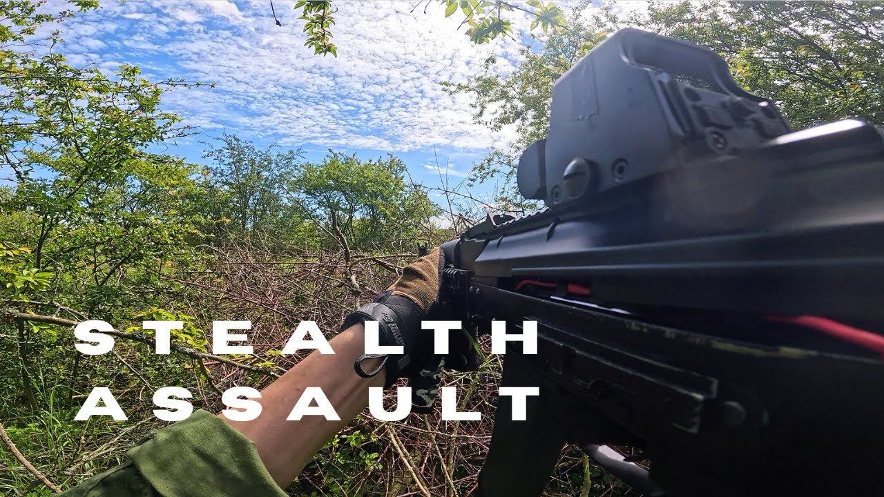 Airsoft | Sneaking up on enemy bunker position - YouTube